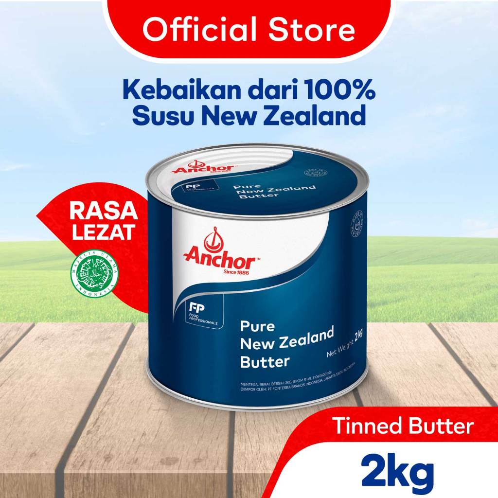 Jual Anchor Salted Butter 2kg Kaleng New Zealand | Shopee Indonesia