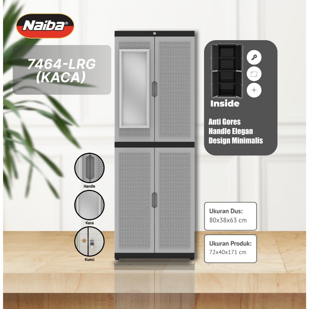 Jual NAIBA - Lemari Nandos Fit 4 Susun Long Door KARGO | Shopee Indonesia