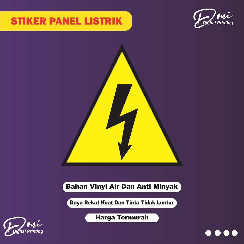 Jual Stiker Panel Listrik Segitiga / Stiker Bahaya Panel Listrik ...