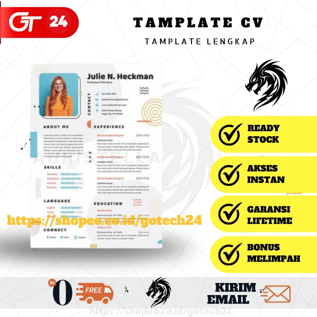 Jual (41) 90+ Template Print CV / Resume Tinggal Drag dan Drop Pakai ...