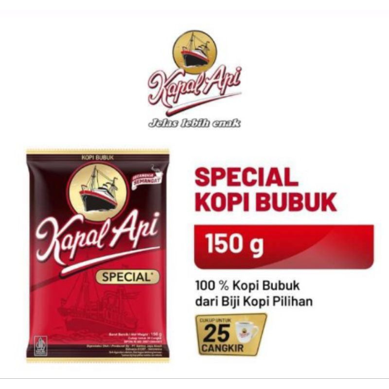 Jual Kapal Api kopi bubuk kemasan 150 gr tanpa gula | Shopee Indonesia