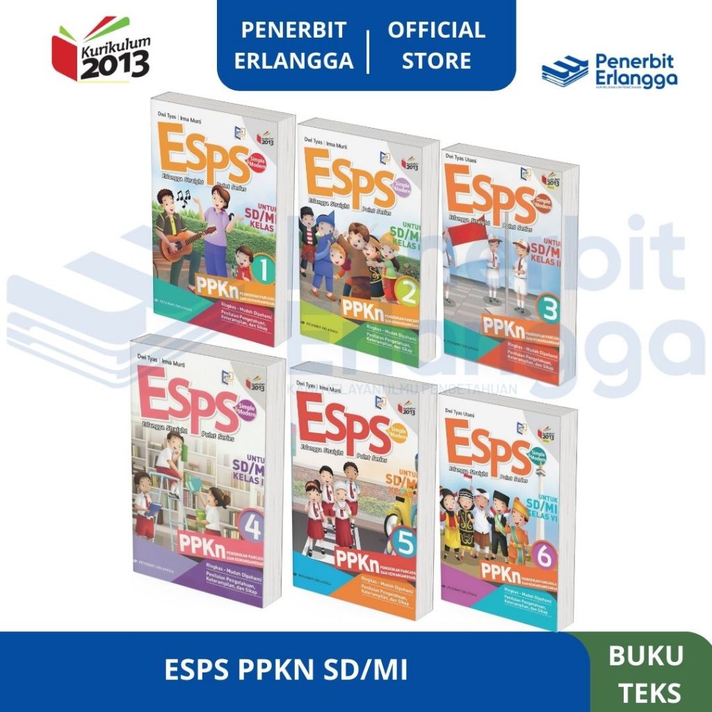 Jual [Erlangga Official] Esps Ppkn Sd/Mi Kelas 1 2 3 4 5 6 Kurikulum 2013 Revisi | Shopee Indonesia