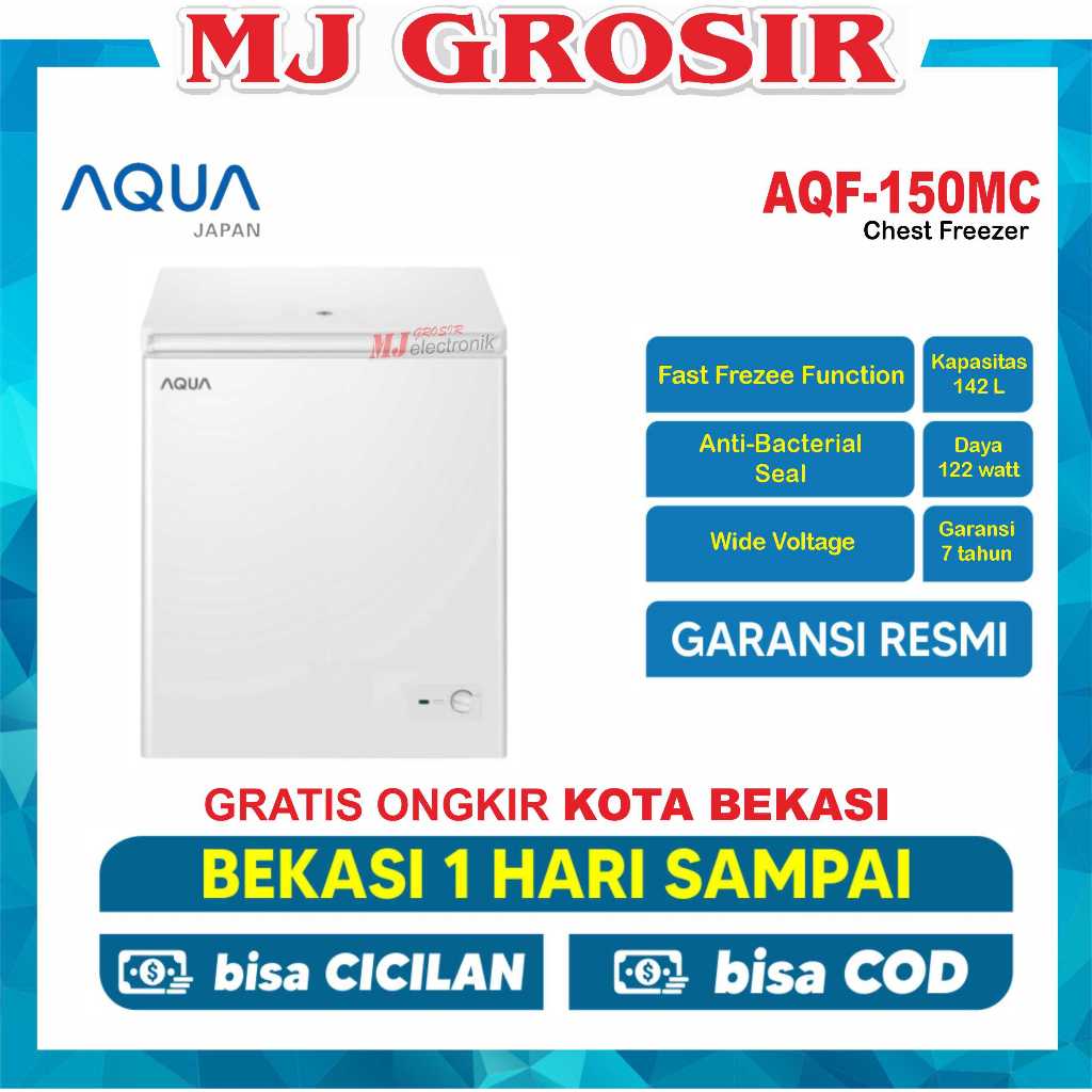 Jual AQUA CHEST FREEZER BOX 150 MC / 150 HC LEMARI PEMBEKU 146 LITER ...