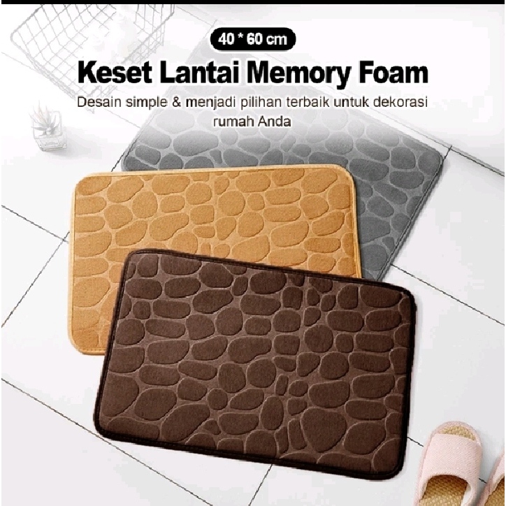 Jual Promo Keset Lantai Motif Batu Lembut Anti Slip Ukuran 38x58cm ...
