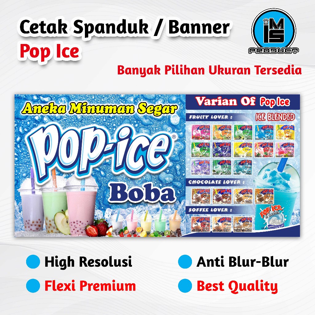 Jual cetak spanduk banner pop ice | Shopee Indonesia