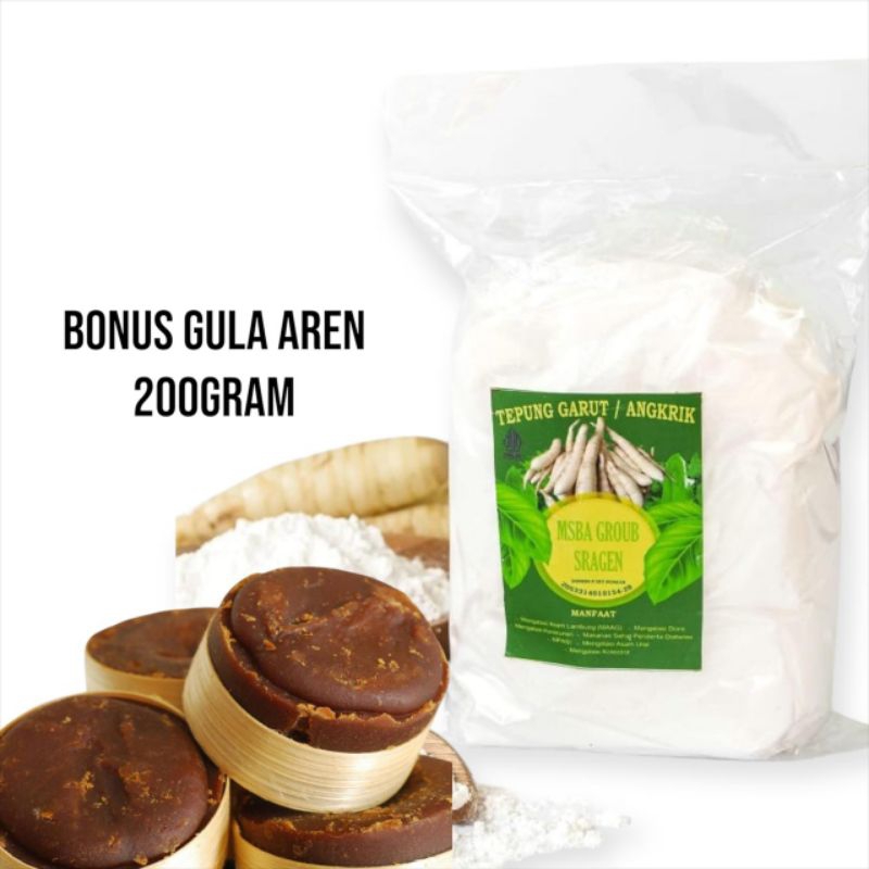 Jual Tepung pati garut 1kg + bonus gula aren 200gram | Shopee Indonesia