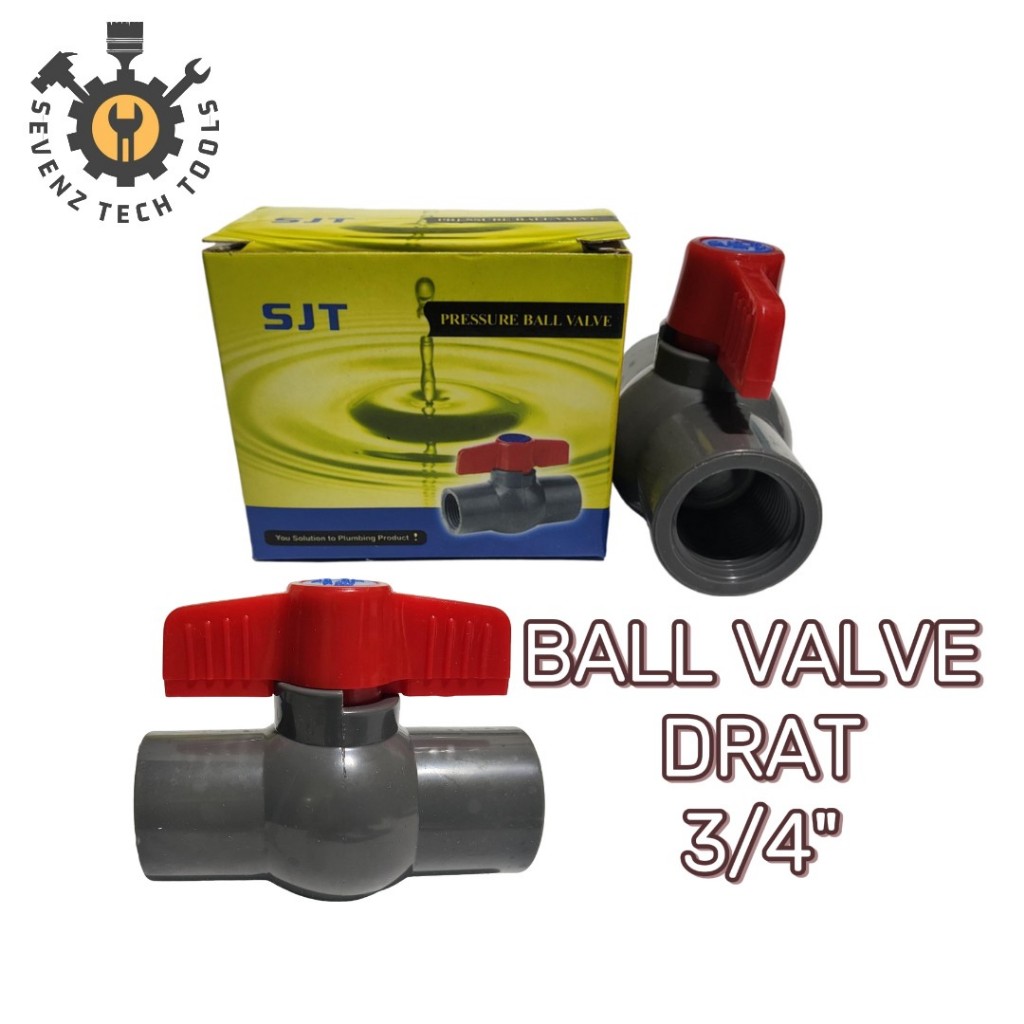 Jual BALL VALVE DRAT 3/4" SJT STOP KRAN PIPA PVC DRAT 3/4" TEBAL KRAN ...