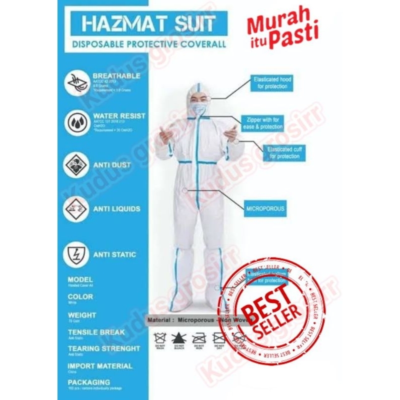 Jual APD HAZMAT FULLSET FREE COVER SHOES | APD MEDIS BAHAN MICROPORUS ...