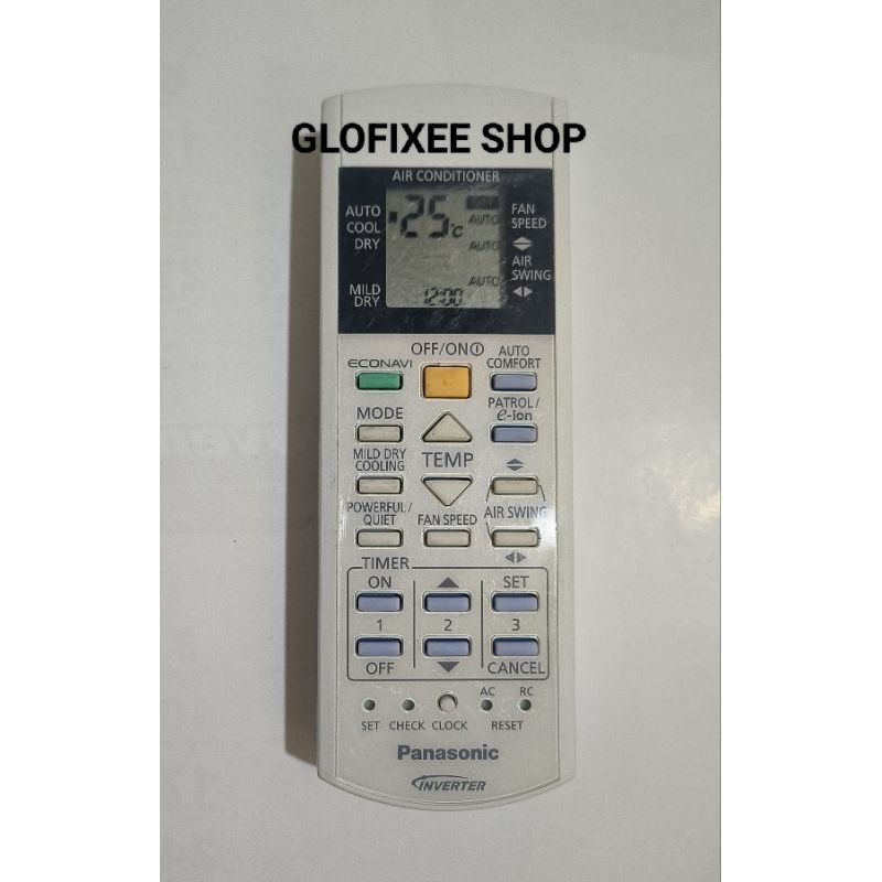 Jual REMOTE REMOTE AC PANASONIC INVERTER A75C3716 GRADE ORIGINAL | Shopee Indonesia