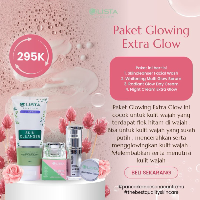 Jual Lista Paket Glowing Extra Glow Skin Cleanser | Shopee Indonesia