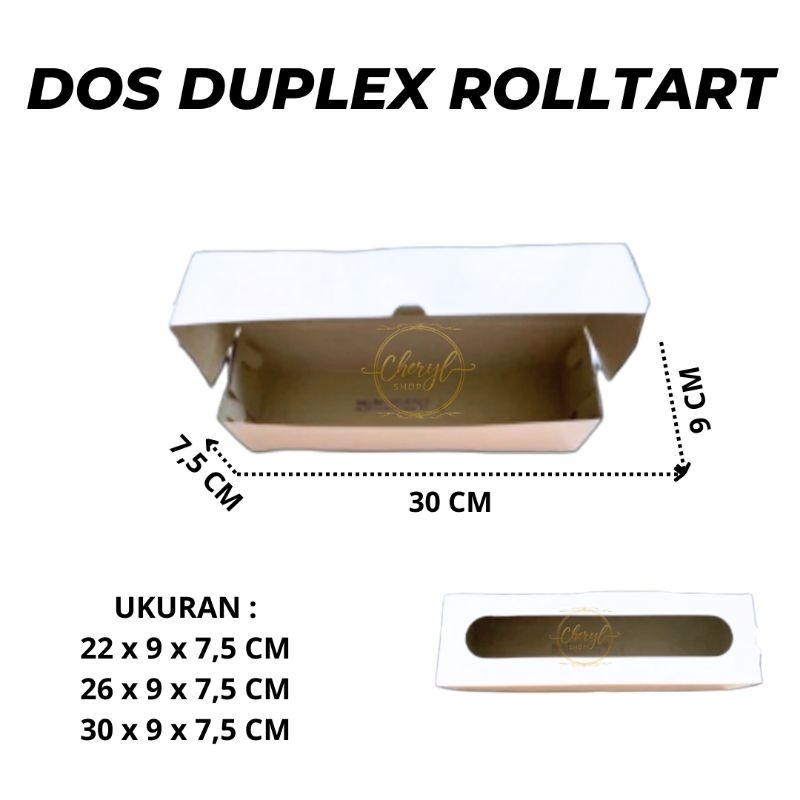 Jual (10 PCS) DOS / DUS KUE ROLLTART DUPLEX PUTIH WINDOW UK 22 x 9 x 7. ...