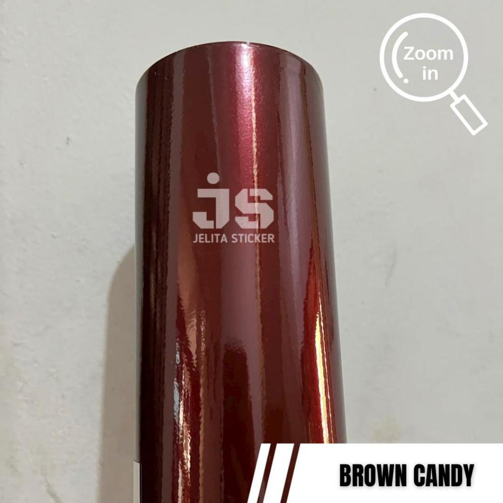 Jual [ ROLL ] Skotlet Brown Red Candy / Sticker Merah Tua Coklat ...