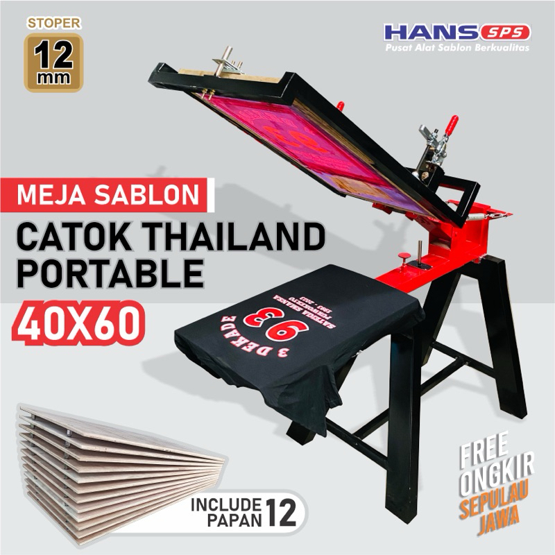 Jual MEJA SABLON CATOK THAILAND PORTABLE 40X60 LIMITLESS SINGLE ROTARY ...