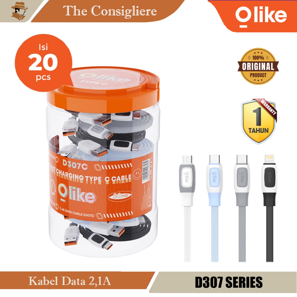 Jual (20 Pc) Kabel Data Olike Type C Micro Lightning D307 2,1A Fast ...