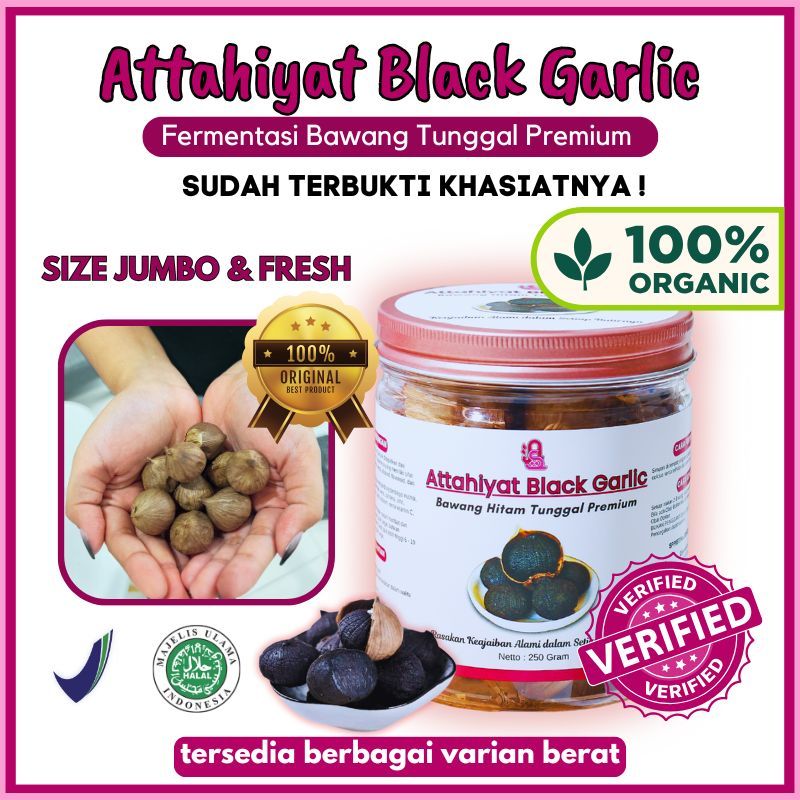 Jual Attahiyat Bawang Hitam Tunggal | Black Garlic Premium All Varian Asli 100% Herbal Alami ...