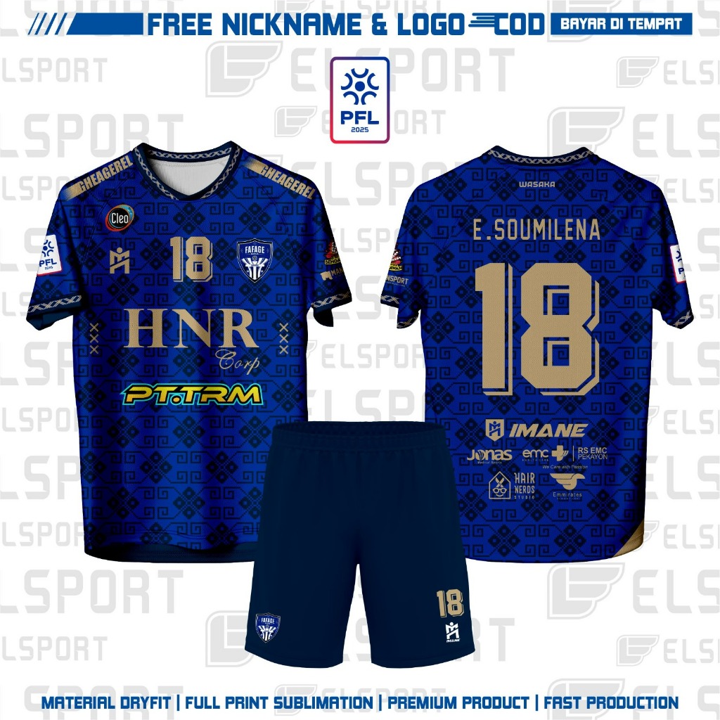 Jual Jersey Futsal Custom Home Fafage Banua New PFL 2025 Full Printing ...