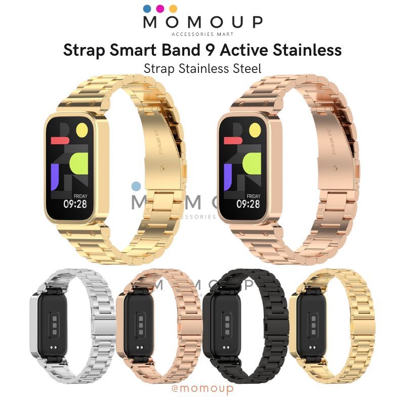 Jual Strap Smart Band 9 Active Stainless Steel Tali Pengganti Xiaomi Smart Band 9 Active Strap ...