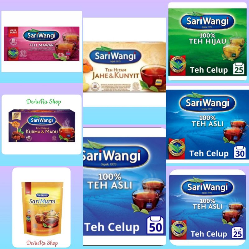Jual Sariwangi Teh Hijau Melati Kurma Madu Mawar Jahe Kunyit SariMurni ...