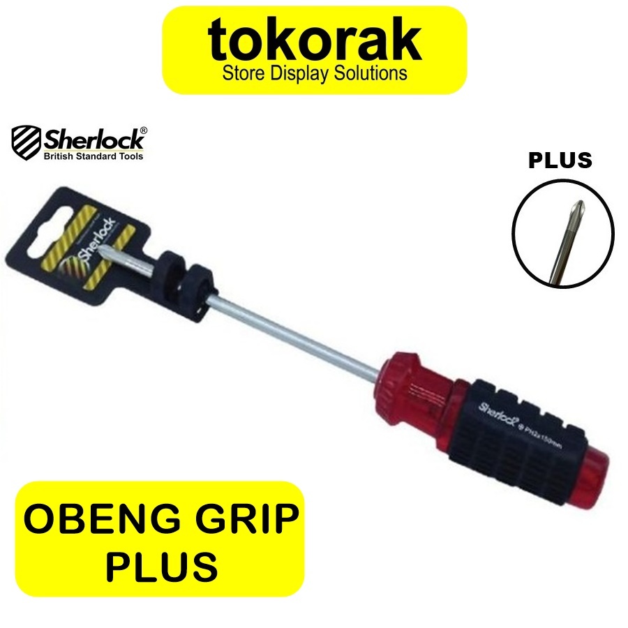 Jual OBENG KARET GRIP PLUS 6 INCH SHERLOCK OBENG KEMBANG OBENG ...