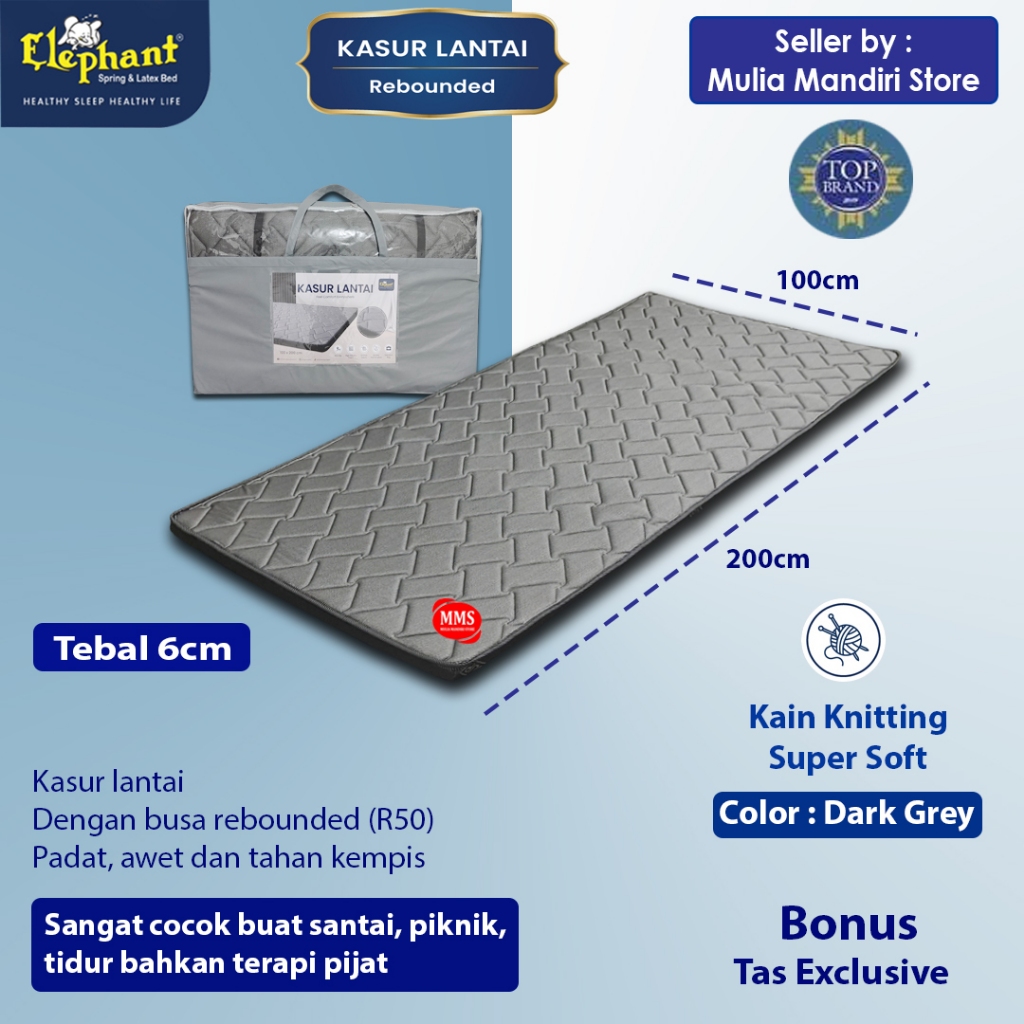 Jual Elephant kasur lantai gulung lipat Rebounded Foam Uk 100x200x6cm ...