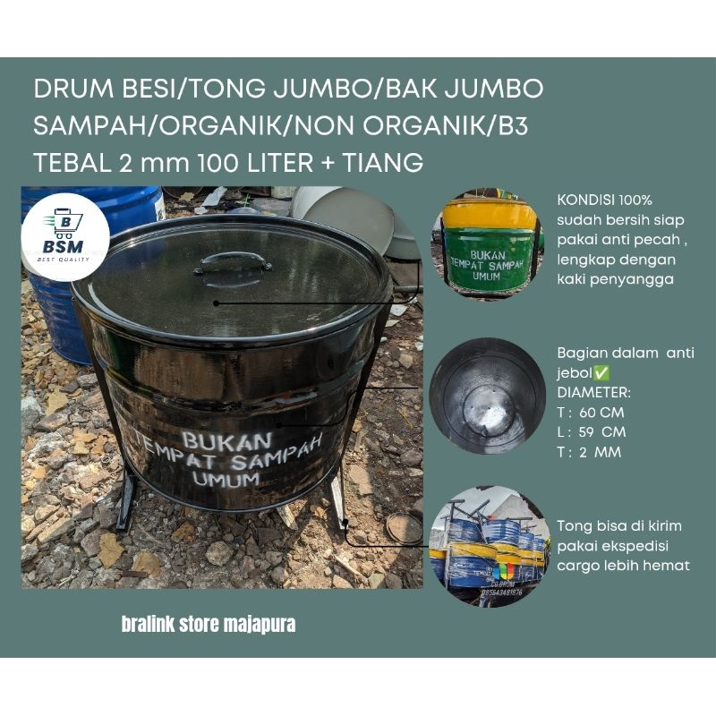 Jual Drum sampah besi/tong sampah bakar/tempat sampah/limbah B3/organik ...