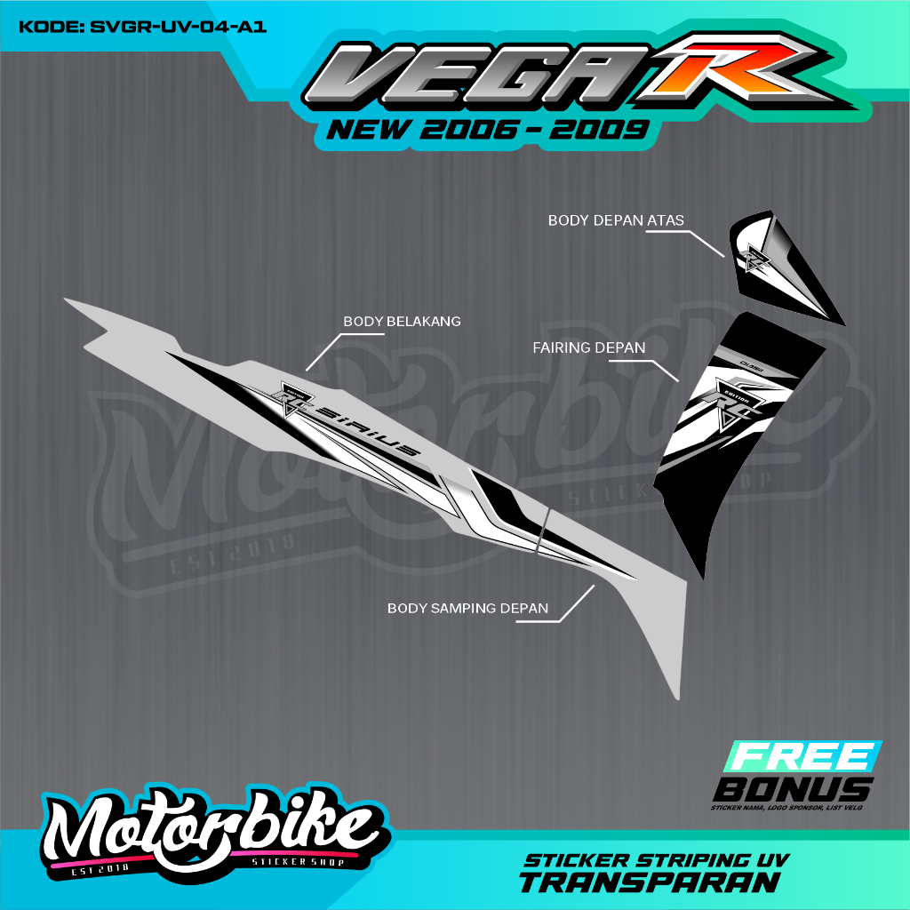 Jual STRIPING TRANSPARAN VEGA R DESAIN MINIMALIS KEREN TERBARU - STIKER ...