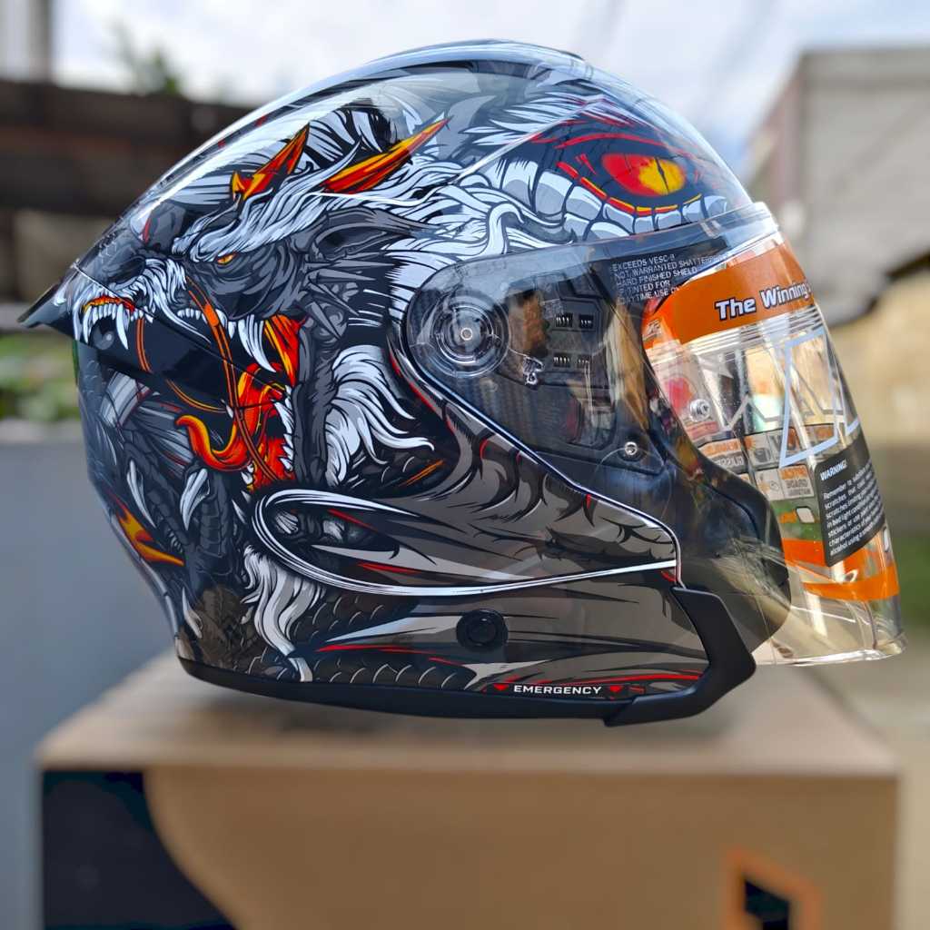 Jual HELM INK TERRA 2 MOTIF CUSTOM | DRAGON | DOUBLE VISOR | Shopee ...