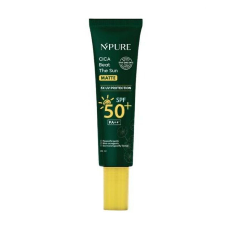 Jual NPURE Cica Beat The Sun Matte Sunscreen SPF 50+ PA++ | Shopee ...