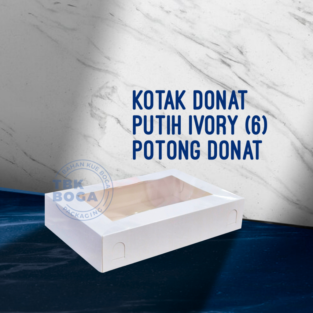 Jual Box Kotak Donat ( 6 donat / 10 pcs ) Putih Ivory Senyawa Kue Donut ...