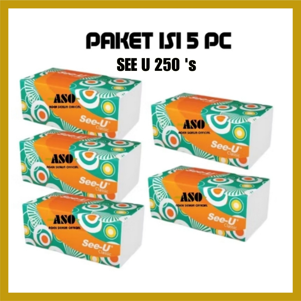 Jual [ PAKET ISI 5 ] TISU tissue SEE-U 250 Sheet 2ply PROMO ...