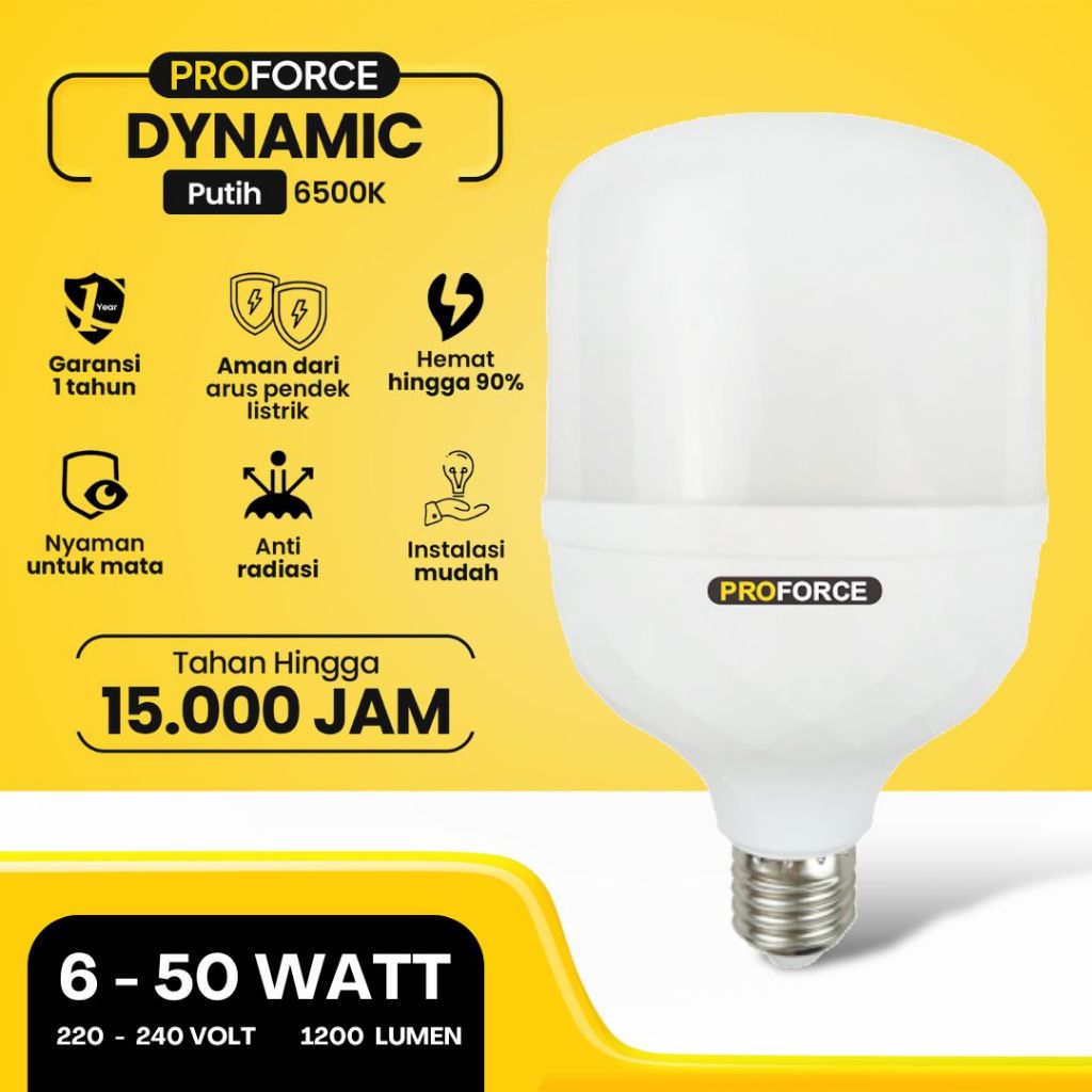Jual Proforce Bohlam Lampu LED Warna Cahaya Putih Dynamic Hemat Energi ...