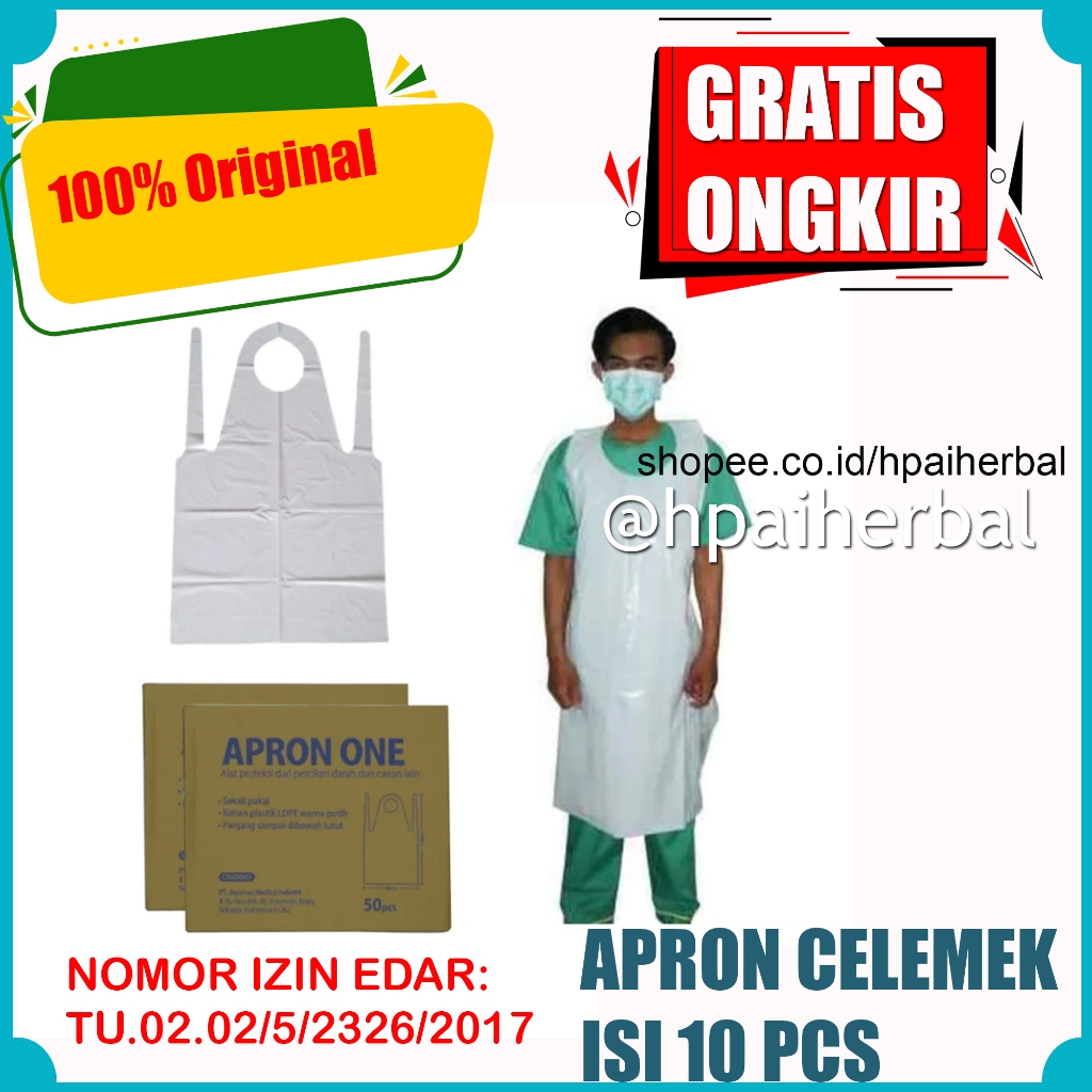 Jual Apron Celemek Plastik isi 10 Pcs Onemed | Shopee Indonesia