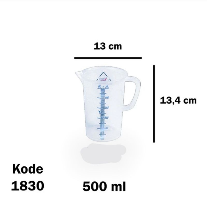 Jual gelas ukur / takaran air plastik green leaf tebal kuat 500 ml 1000 ml 2000 ml 3000 ml 5000 ...