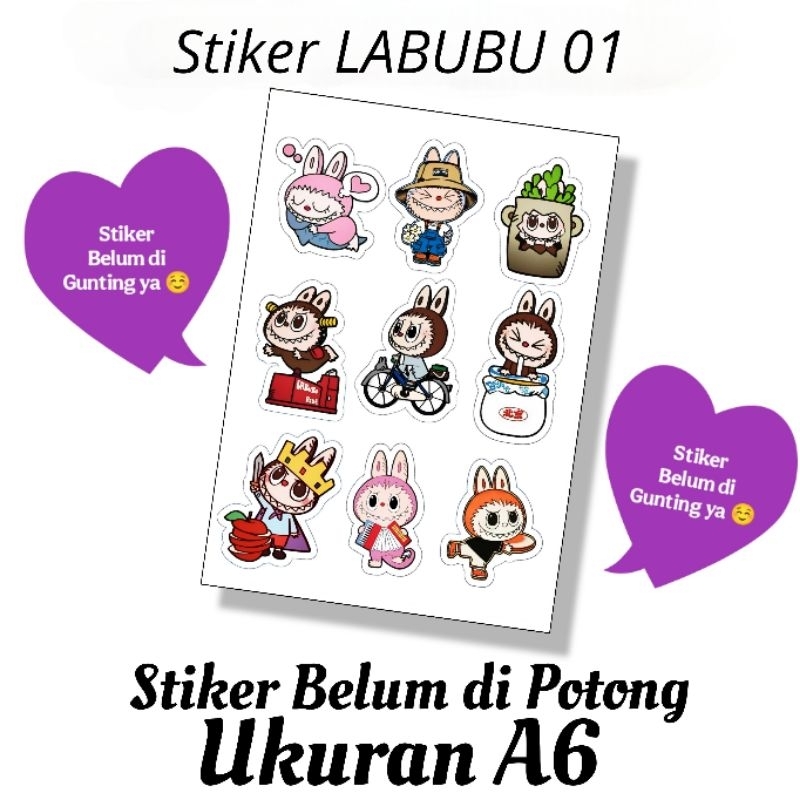 Jual STIKER LABUBU 01 Belum di Potong Ukuran A6 / Stiker Lucu / Sticker ...
