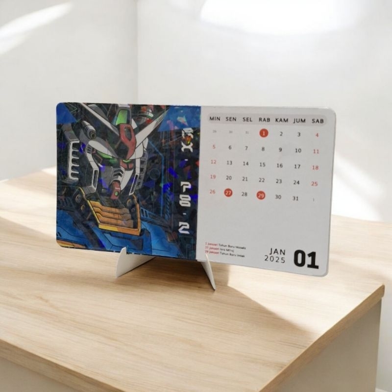 Jual Kalender Aesthetic gundam motif hologram / desk calendar ...
