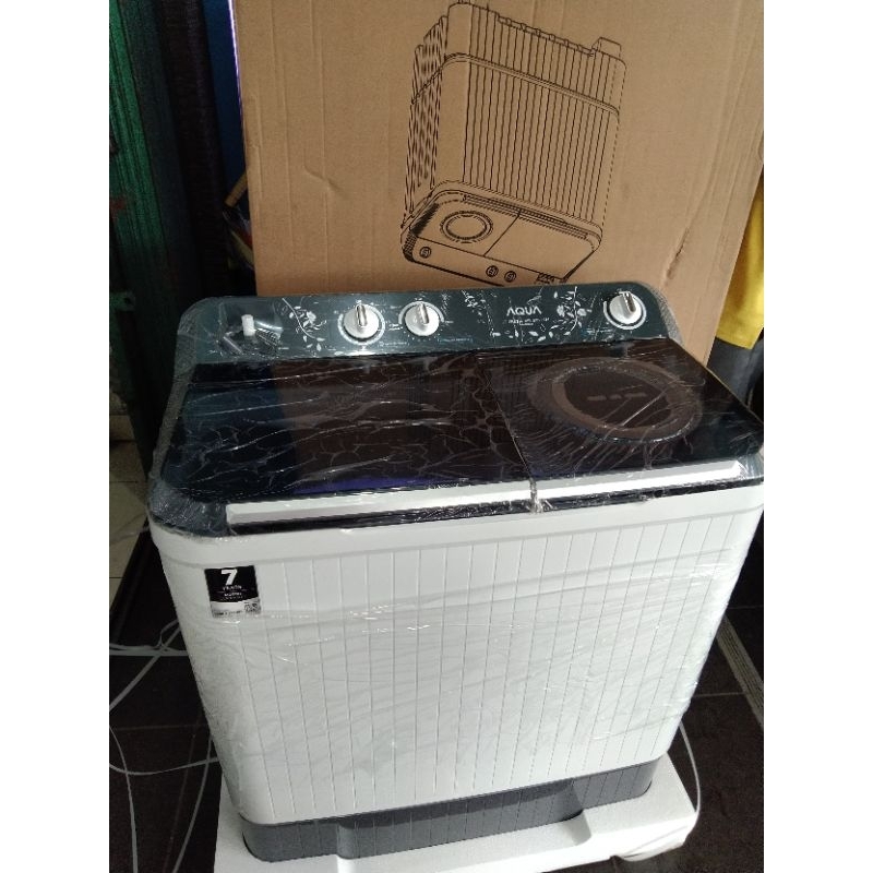 Jual Mesin Cuci AQUA 2 Tabung 9 Kg QW 9030/9031HT pengganti QW-960XT ...