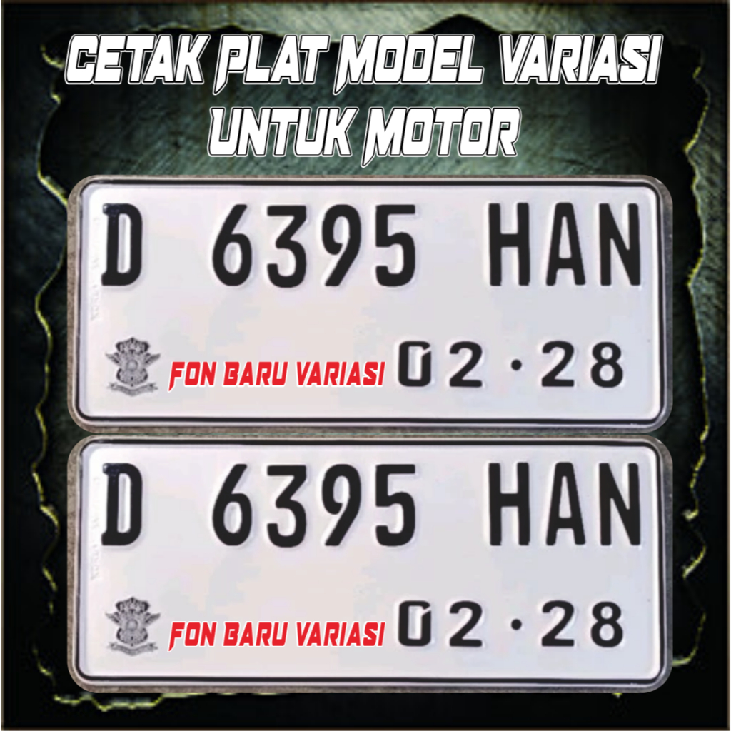 Jual PLAT MOTOR PUTIH LOGO HARGA 1PLAT (1BUAH) | Shopee Indonesia