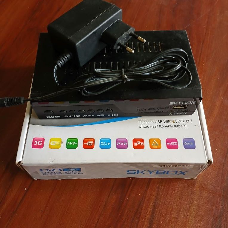 Jual Receiver Parabola New Skybox A1 HD Plus Adaptor 12 V | Shopee ...