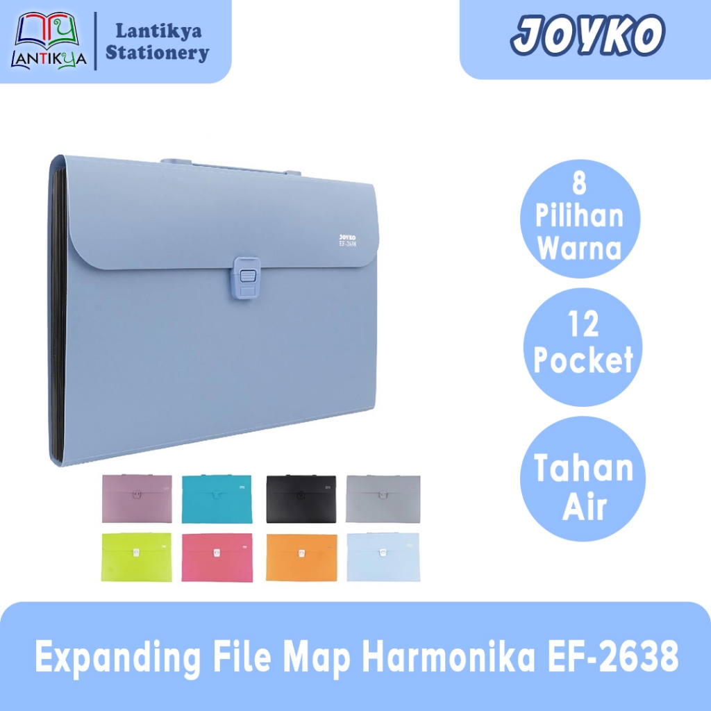 Jual Expanding File Map Harmonika Joyko EF-2638 Folio 12 Pocket ...