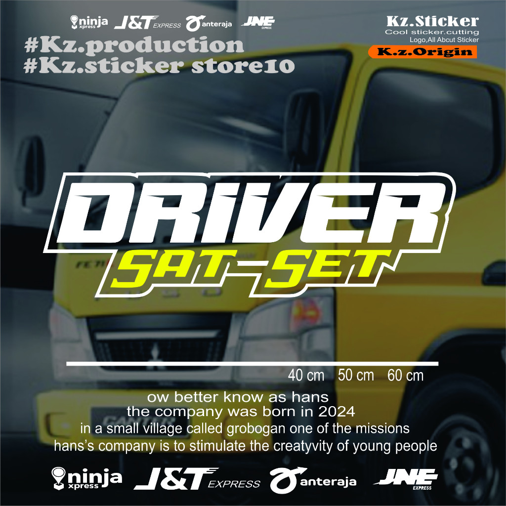 Jual STICKER CUTTING KACA TRUCK CANTER DLL PICK UP L300 DLL DRIVER SAT ...