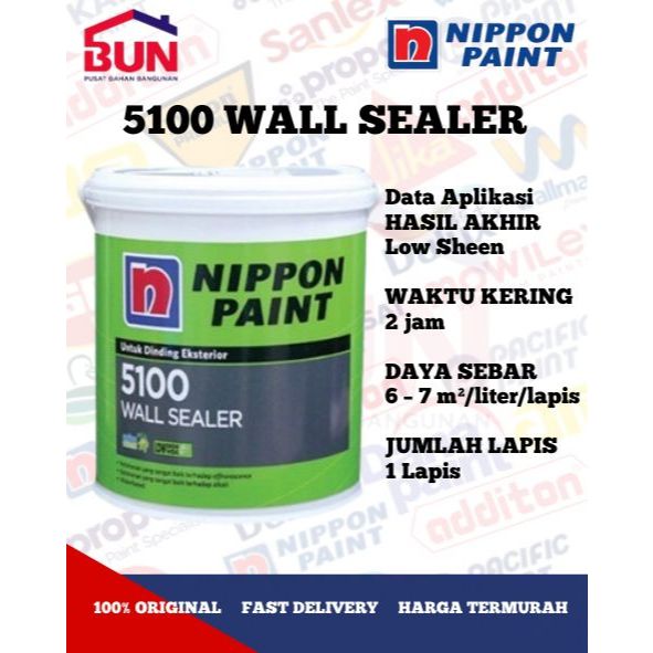Jual CAT DASAR DINDING EKSTERIOR/WALL SEALER 5100 NIPPON PAINT (2,5 ...