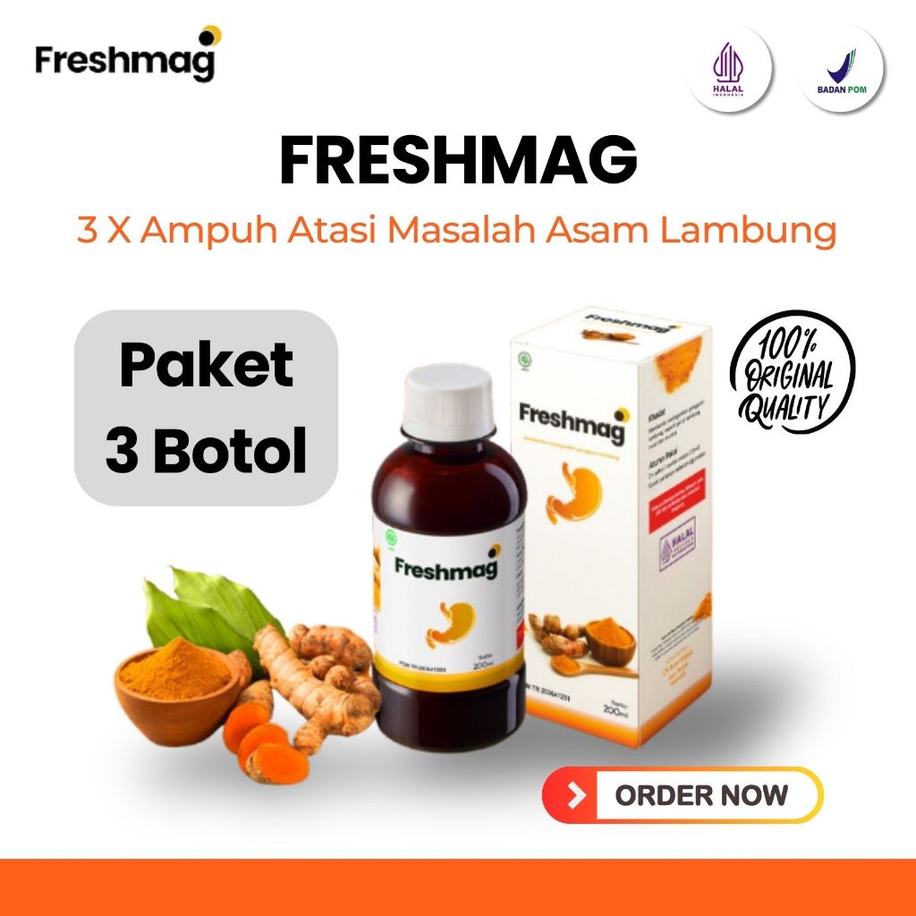 Jual FRESHMAG Original Paket 5 Botol 200ml - Madu Herbal Alami Atasi Masalah Lambung dan GERD ...