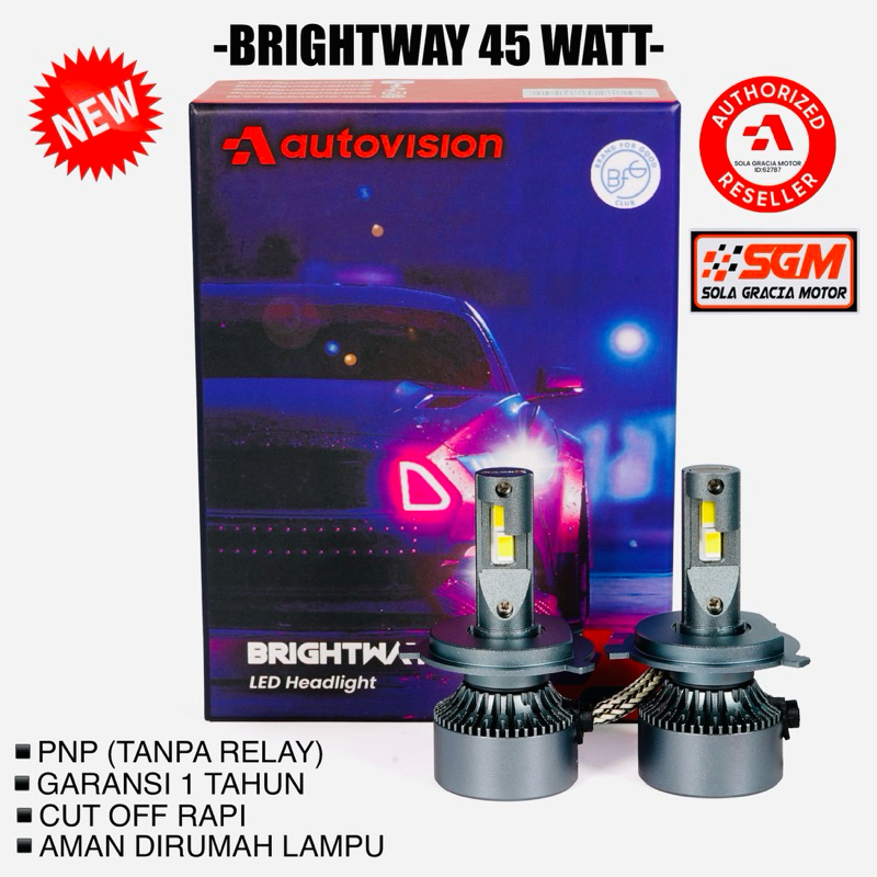 Jual LED AUTOVISION BRIGHTWAY 45 WATT (H4/H11/HB3/H1/H7). | Shopee ...