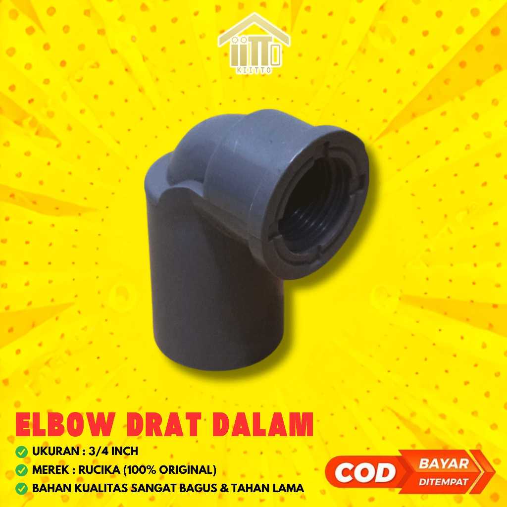 Jual ELBOW / KNEE PIPA PVC DRAT DALAM 3/4 INCH RUCIKA (AW) / KNIE DRAT DALAM RUCIKA 3/4" INCH AW ...