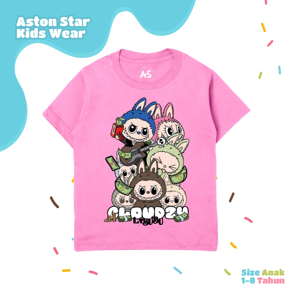 Jual ASTONSTAR - KAOS ANAK EDISI LABUBU CEWEK/COWOK VIRAL FASHION USIA ...