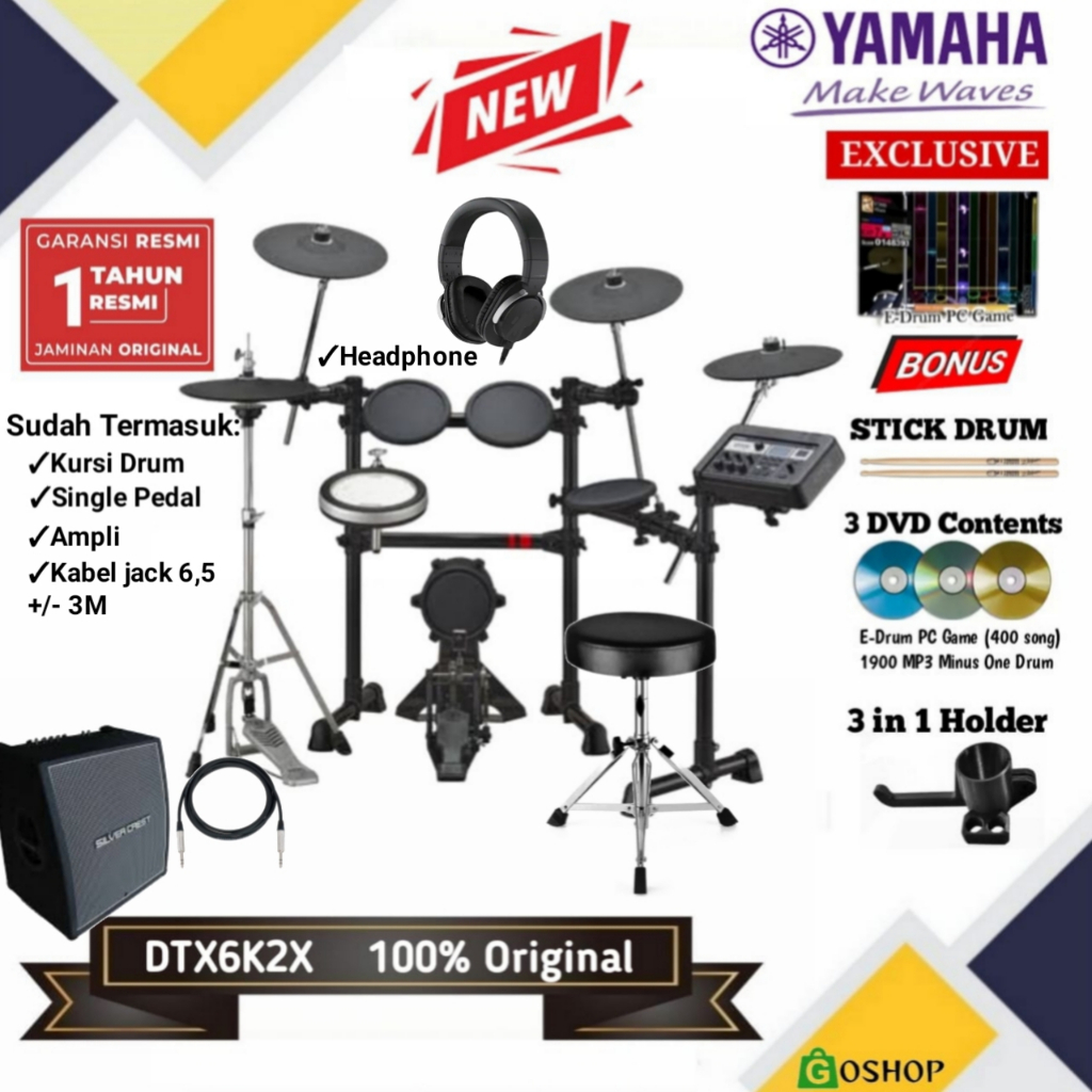 Jual Drum Elektrik Yamaha DTX6K2-X Drum Elektrik / DTX6K2X / DTX 6 K2X / DTX 6K2 X / DTX6 K2X ...