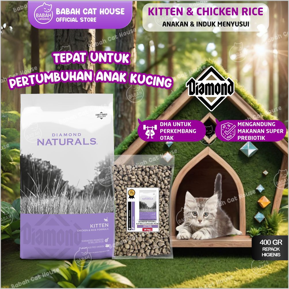 Jual NATURAL DIAMOND KITTEN 400gr Cat Food Makanan Anak Kucing Rc ...