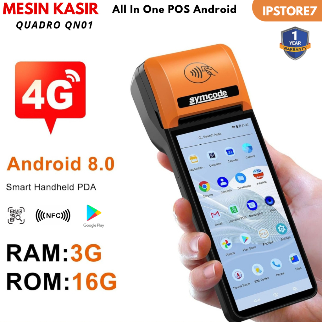 Jual Mesin Kasir POS Android Quadro QN-01 4G Like Sunmi V2 PRO RAM 3/16 Support Playstore NFC ...