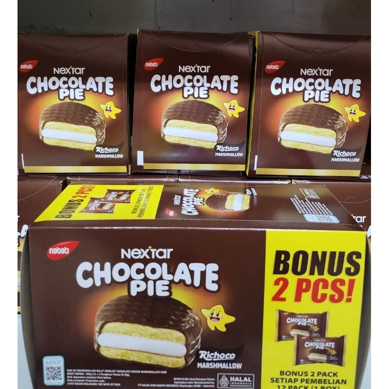 Jual NEXTAR Chocolate pie Richoco Marshmellow -1 box isi 12 pcs ...