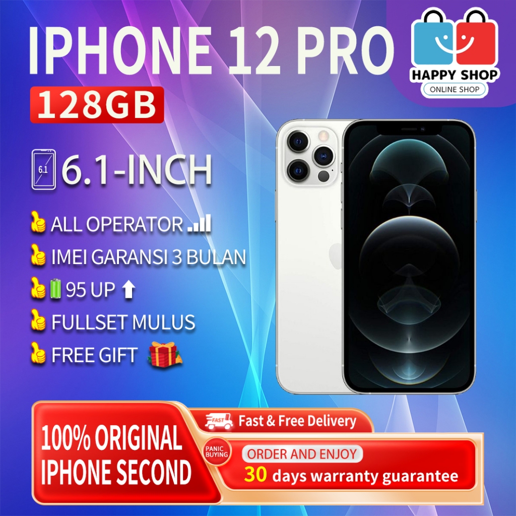 Jual iPhone12 Pro 128GB Second/Bekas Original100% OLED All Sim Silent-Camera Fullset Mulus Like ...